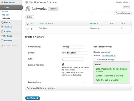 Multiple domains on one WP network installation – Labs